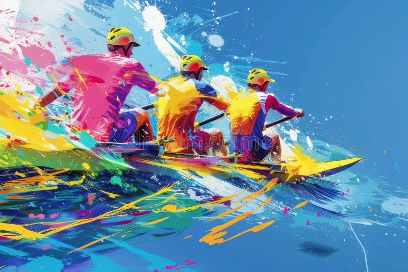 Illustration of Rowing, Summer Olympic Games in Paris. Generative AI ...
