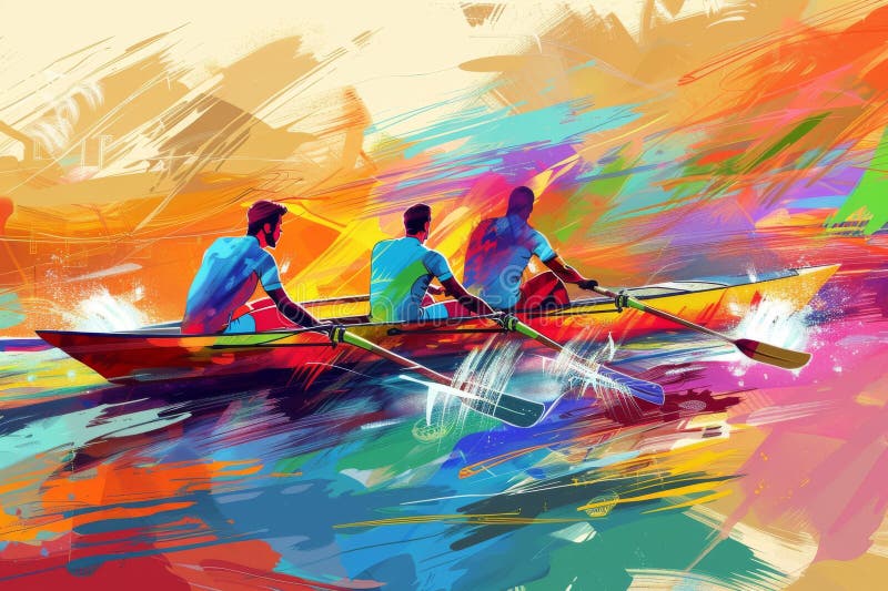 Illustration of Rowing, Summer Olympic Games in Paris. Generative AI ...