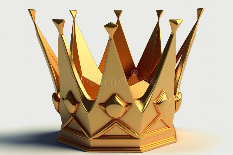 Royal Gold Crown Isolated on White Background, Abstract, Unique Stock ...