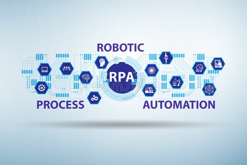 Illustration of RPA - Robotic Process Automation Stock Image - Image of ...