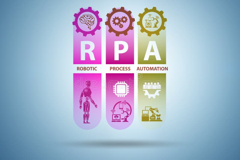 Illustration of RPA - Robotic Process Automation Stock Image - Image of ...