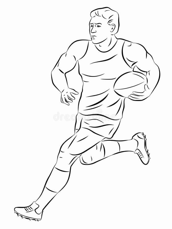 Illustration of a Rugby Player, Vector Draw Stock Illustration ...