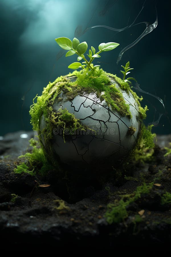 Illustration of Ruined Earth because of Ecological Problems Stock ...