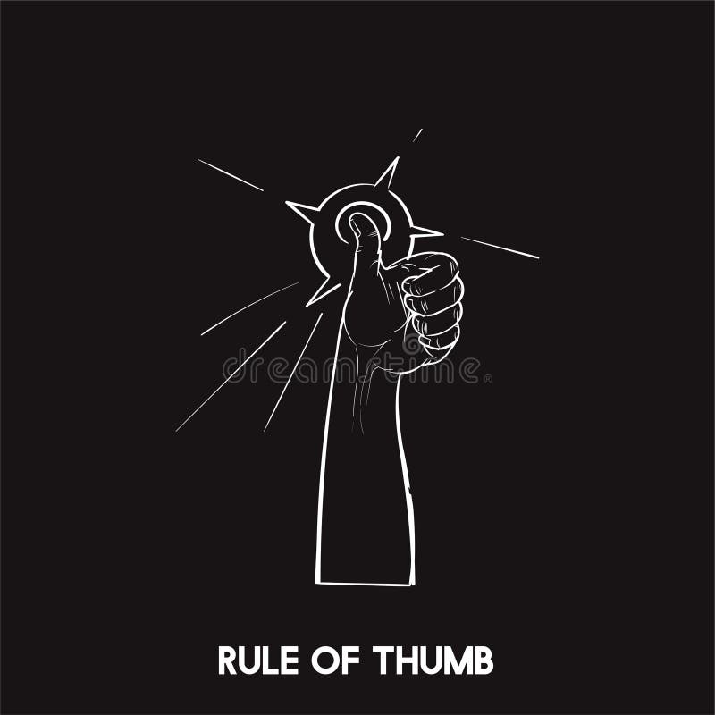 Illustration of Rule of Thumb Idiom Stock Illustration - Illustration ...
