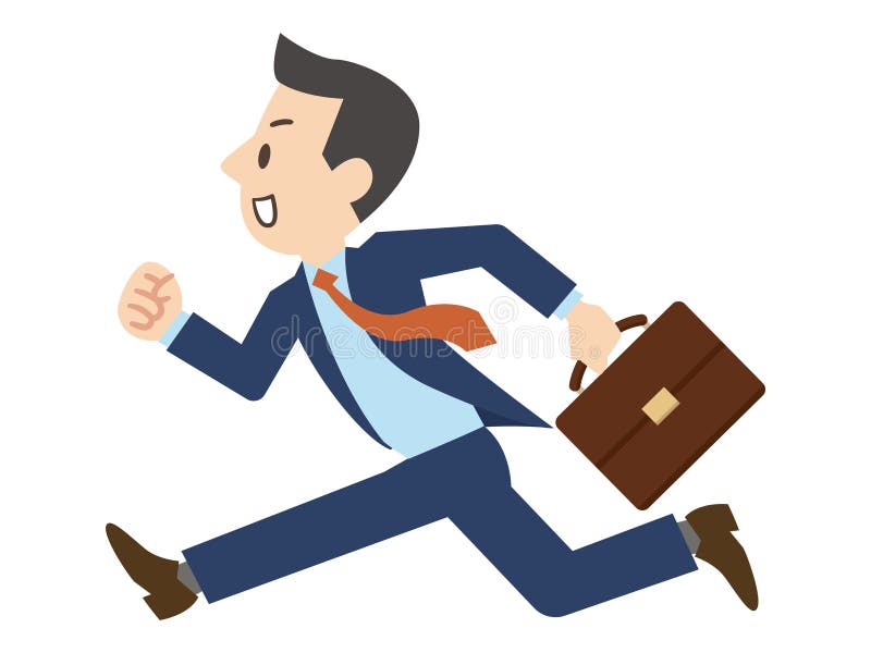 Illustration of a Running Businessman Stock Vector - Illustration of ...