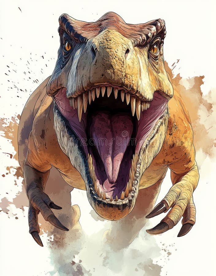 Illustration of a Running Dinosaur in Digital Format Stock Image ...