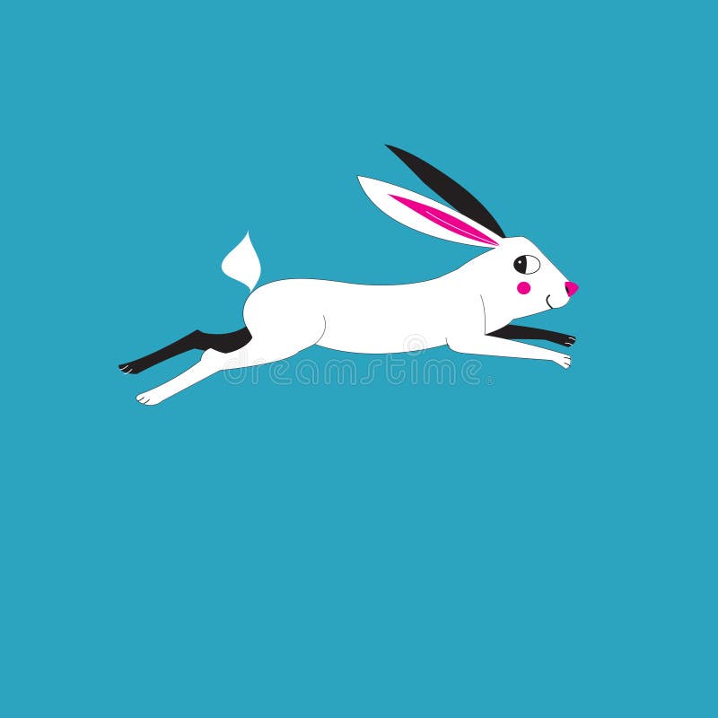 Running Hare, Set Of Icons. Rabbit, Bunny Symbol. Animals, Vector ...