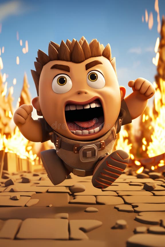 Illustration of a Running Man with Emotions Stock Illustration ...