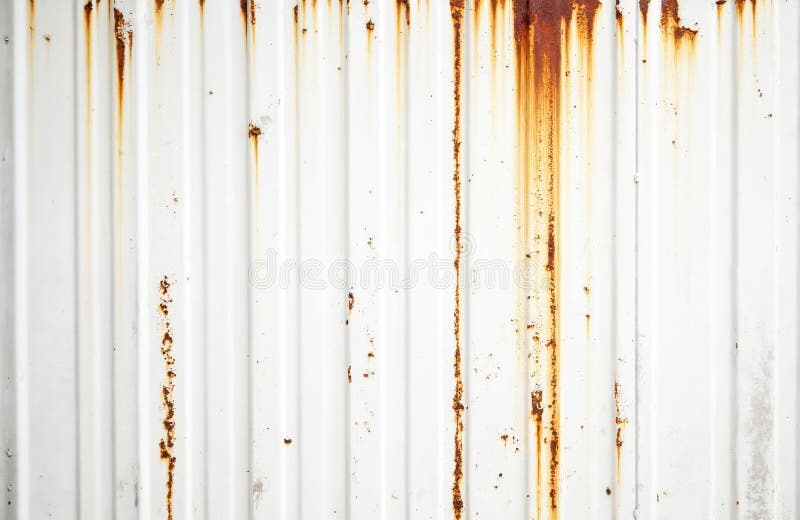 Illustration of Rust Corrosion on White Metal Sheet. Weathered Corroded ...