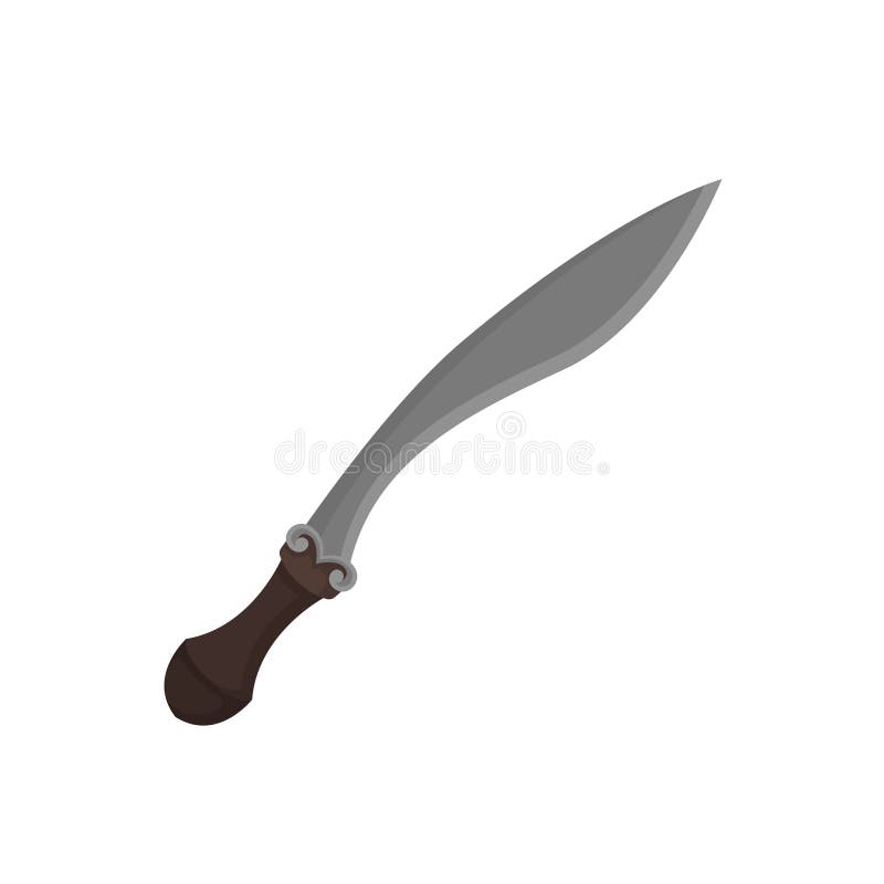 Saber with Sharp Curved Blade. Large Sword. Medieval Fighting Weapon of ...