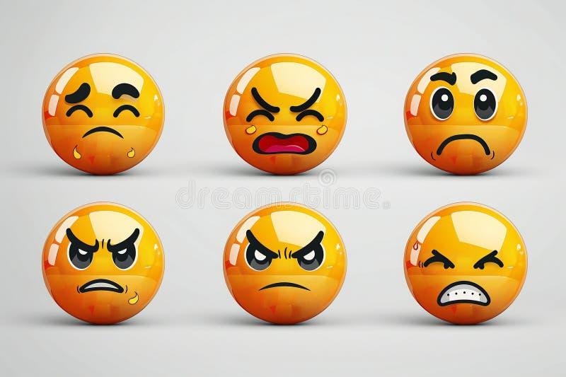 The Sad Feel Bad Emoticons Icon Line Art for Flat Design Stock ...