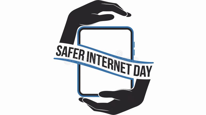 Illustration of Safer Internet Day Logo Depicting Safe Practices for ...