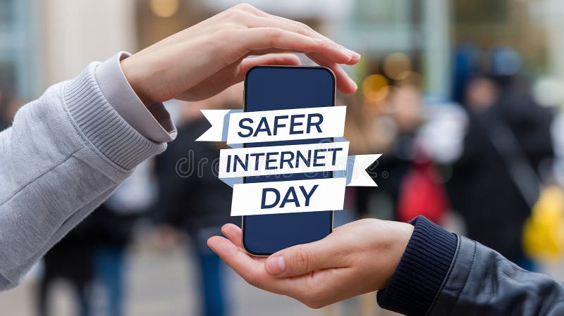 Illustration of Safer Internet Day Logo Depicting Safe Practices for ...