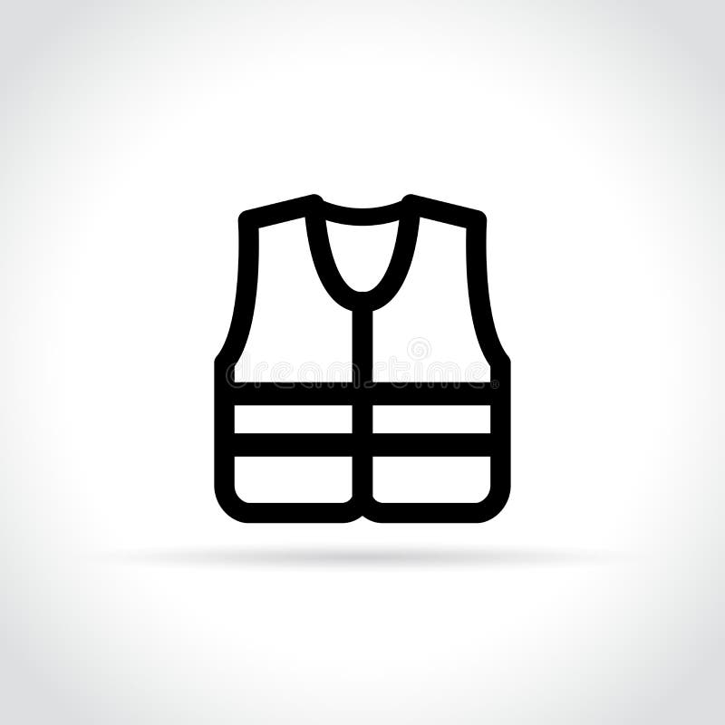 Safety Reflective Jacket Line Icon Stock Vector - Illustration of ...