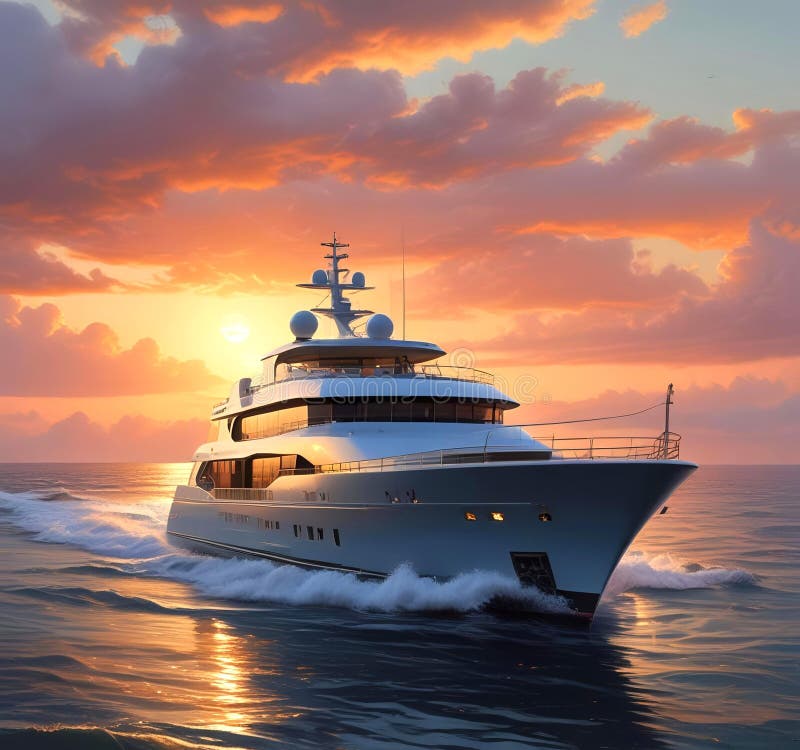 Illustration of Sailboat Yaht in Ocean Stock Illustration - Illustration of vacation, summer ...