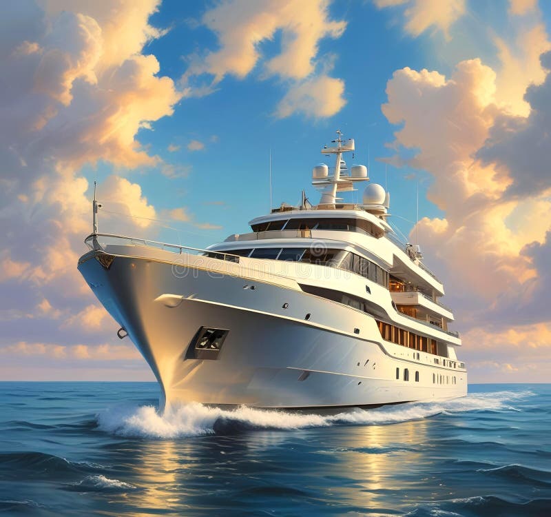 Illustration of Sailboat Yaht in Ocean Stock Illustration - Illustration of port, ocean: 394042514