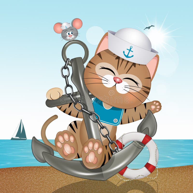 Sailor Kitten Stock Illustrations – 252 Sailor Kitten Stock ...