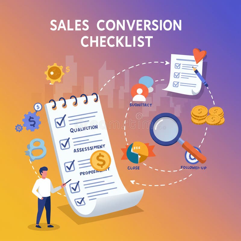 Sales Conversion Checklist Stock Illustrations – 16 Sales Conversion ...