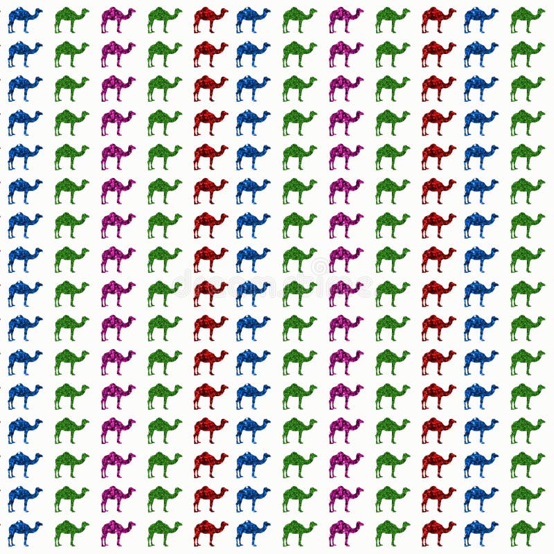 Illustration of the Same Camel in Four Different Colors on a White ...