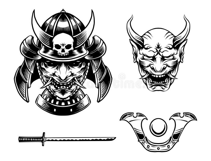 Samurai Clipart Vector Element Stock Vector - Illustration of samurai ...
