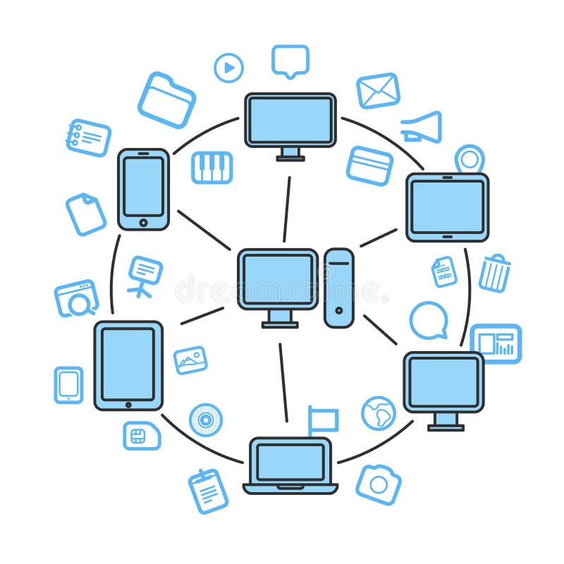 Illustration Sans Fil De Transfert De L'information Illustration Stock ...
