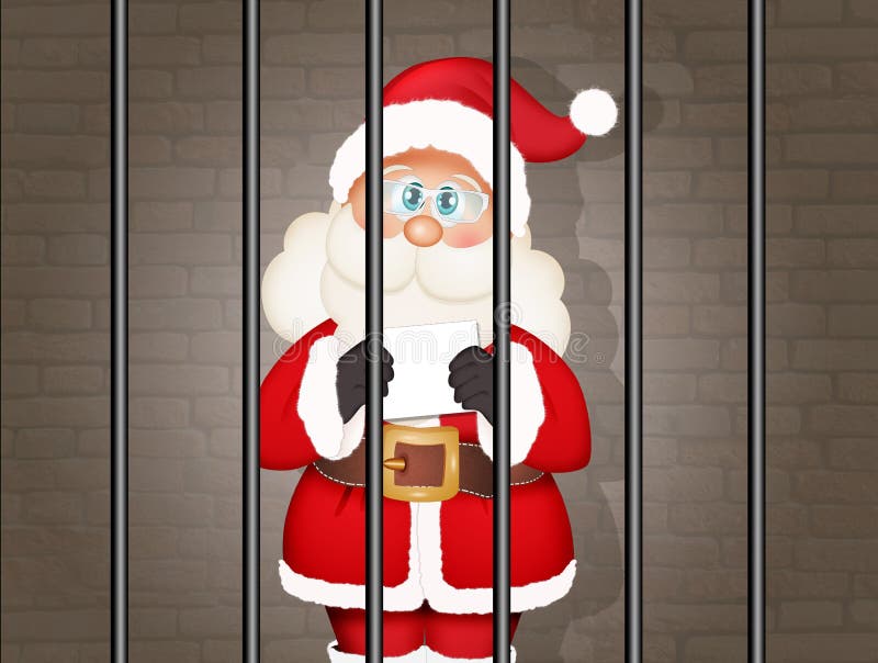 Illustration of Santa Claus Arrested Stock Illustration - Illustration ...