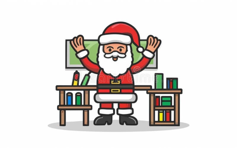 Illustration of Santa Clause Teaching in the Class.for T-shirt Design ...