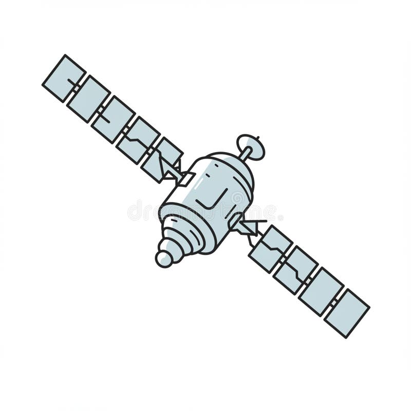 Llustration of a Satellite with Two Rectangular Solar Panel Wings ...