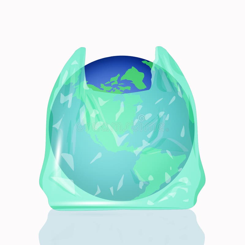 Save the Planet from Plastic Stock Illustration - Illustration of ...