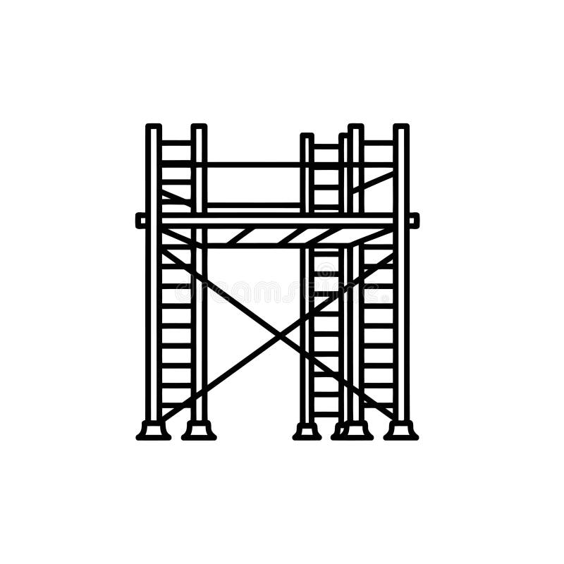 Illustration of a Scaffolding Structure with Ladders and Platforms ...