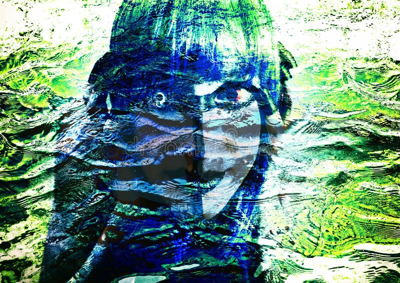 Illustration of the Scary Dream Stock Photo - Image of glass, drawing ...