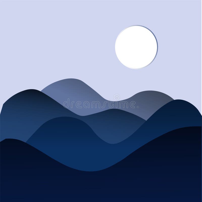 Illustration of a Scenery with Girl on the Moon As the Background ...