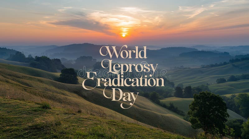 Illustration of Scenic Hillside Sunrise with Environmental Day Message ...