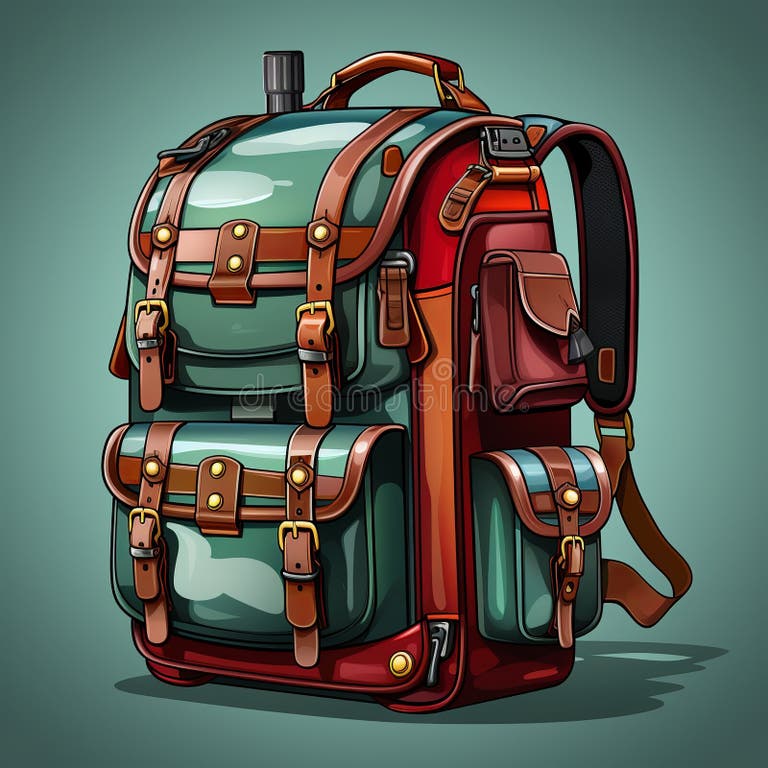 Illustration of School Backpack 2D Image Colorfull 4k, Generative Ai ...