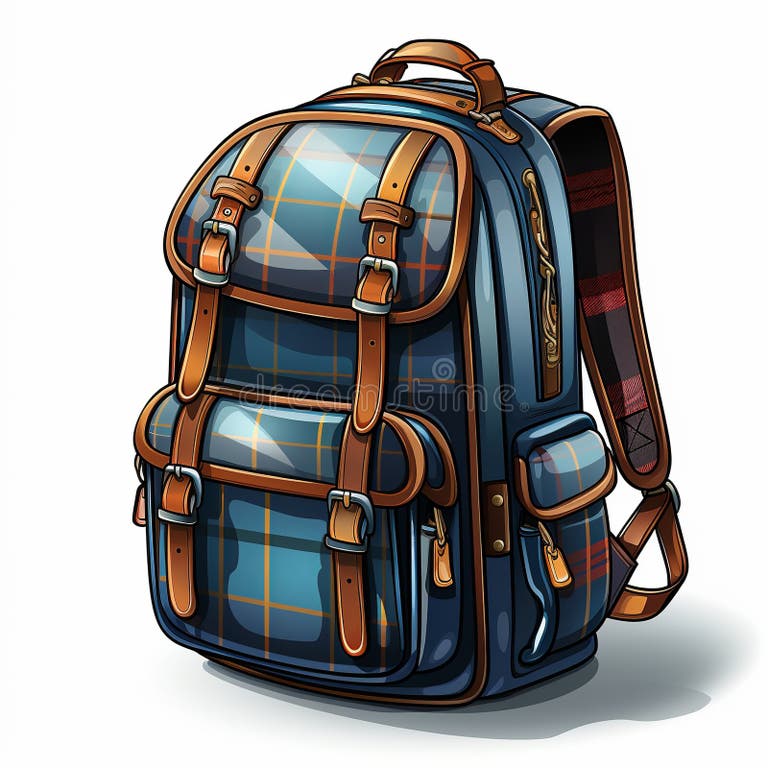 Illustration of School Backpack 2D Image Colorfull 4k, Generative Ai ...