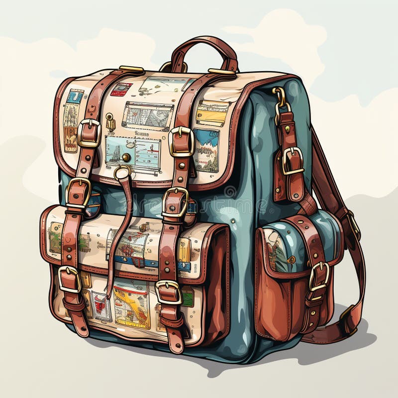 Illustration of School Backpack 2D Image Colorfull 4k, Generative Ai ...