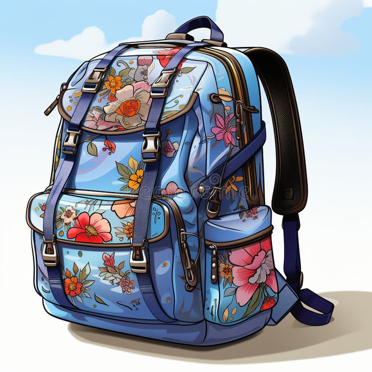Illustration of School Backpack 2D Image Colorfull 4k, Generative Ai ...