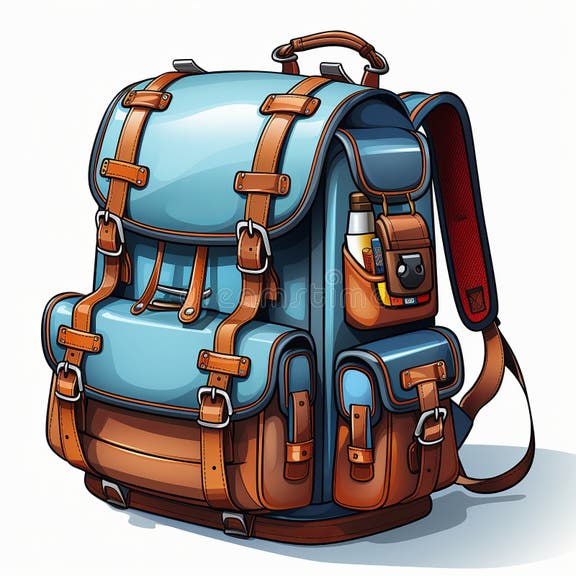 Illustration of School Backpack 2D Image Colorfull 4k, Generative Ai ...