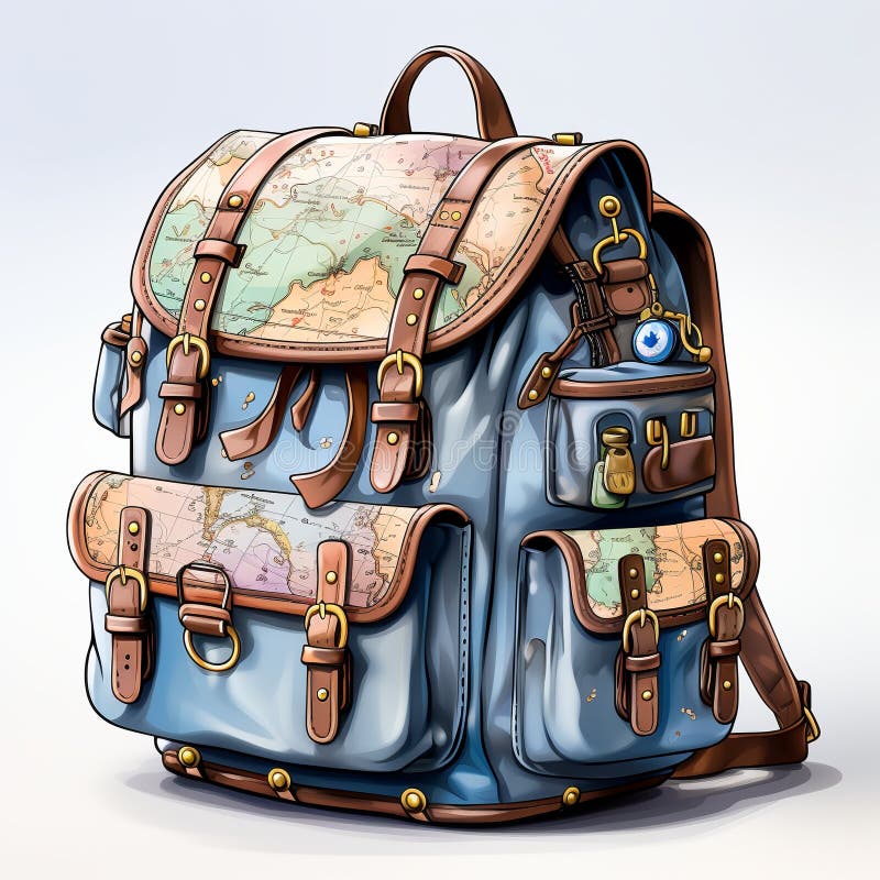 Illustration of School Backpack 2D Image Colorfull 4k, Generative Ai ...