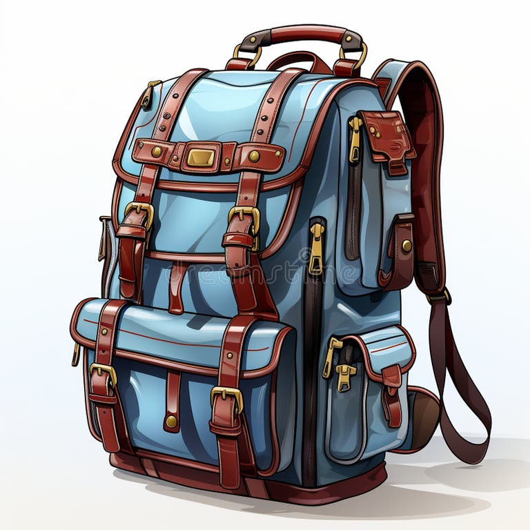 Illustration of School Backpack 2D Image Colorfull 4k, Generative Ai ...