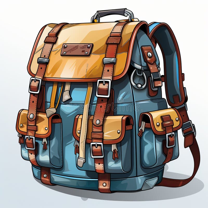 Illustration of School Backpack 2D Image Colorfull 4k, Generative Ai ...