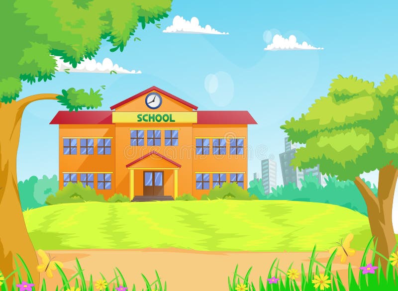 School building cartoon stock vector. Illustration of comic - 45854949
