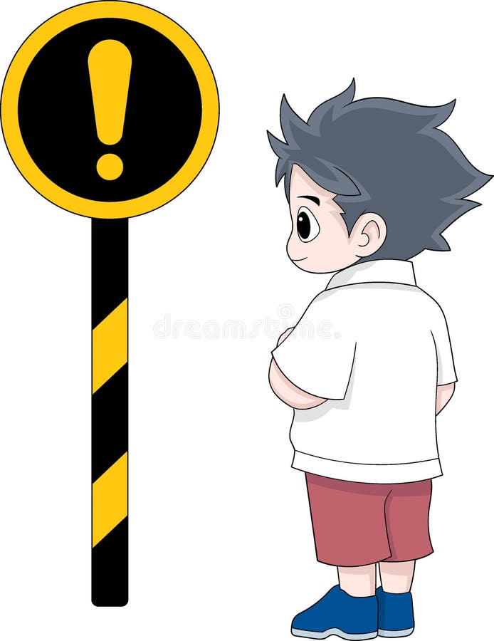 Illustration of School Children Understanding Signs, Warning Signs ...