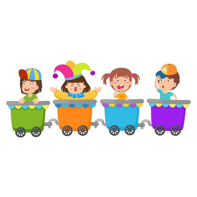 Illustration of School Kids Riding Train Transportation Education Stock ...