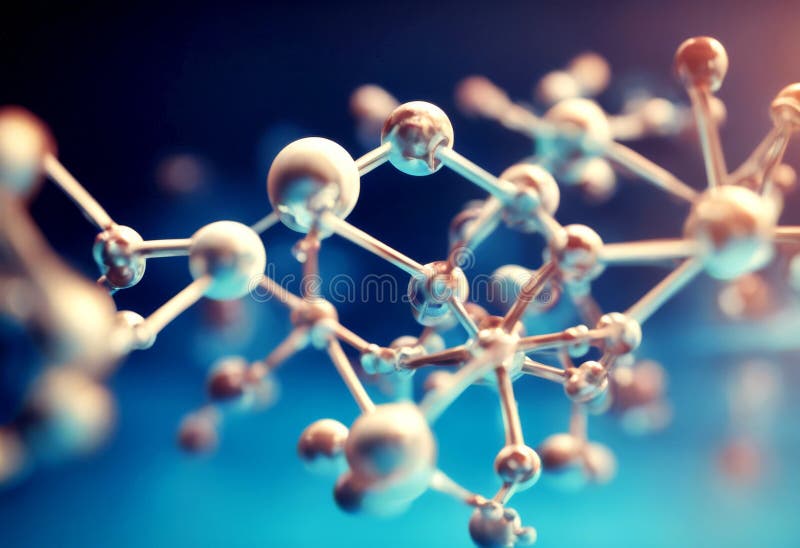 Illustration Scientific Chemistry Model Background Blue 3d Molecular ...