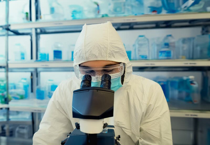 Illustration of Scientist Dressed in Protective Gear in a Lab Coat ...