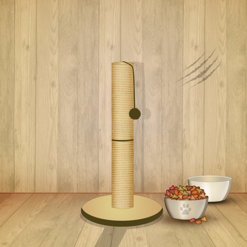 Illustration of Scratching Pole for Cats Stock Illustration ...