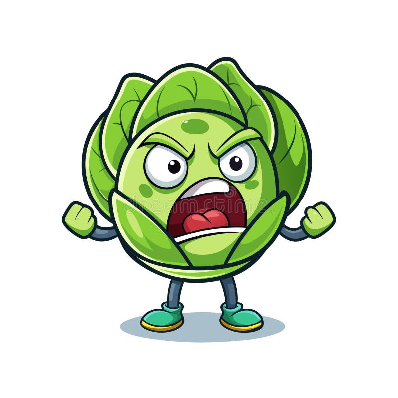 Illustration of Screaming Hungry Brussels Sprouts Stock Image ...