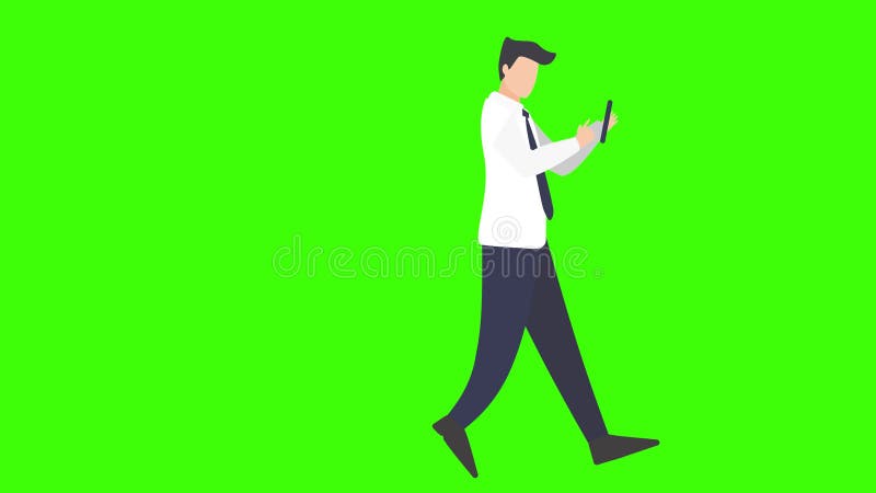 Illustration of Scrolling Playing Cellphone while Walking Stock Video ...