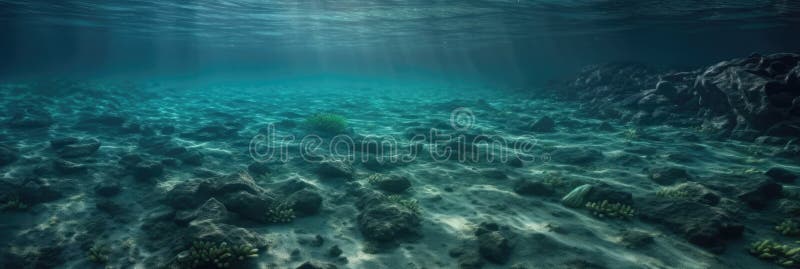 Panorama of a Sea Bed with Corals and a Sandy Base Stock Illustration ...